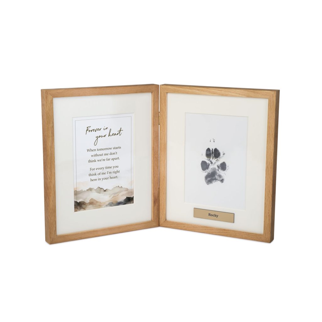 Framed Ink Paw Print with Poem & Engraving - Pets In Peace