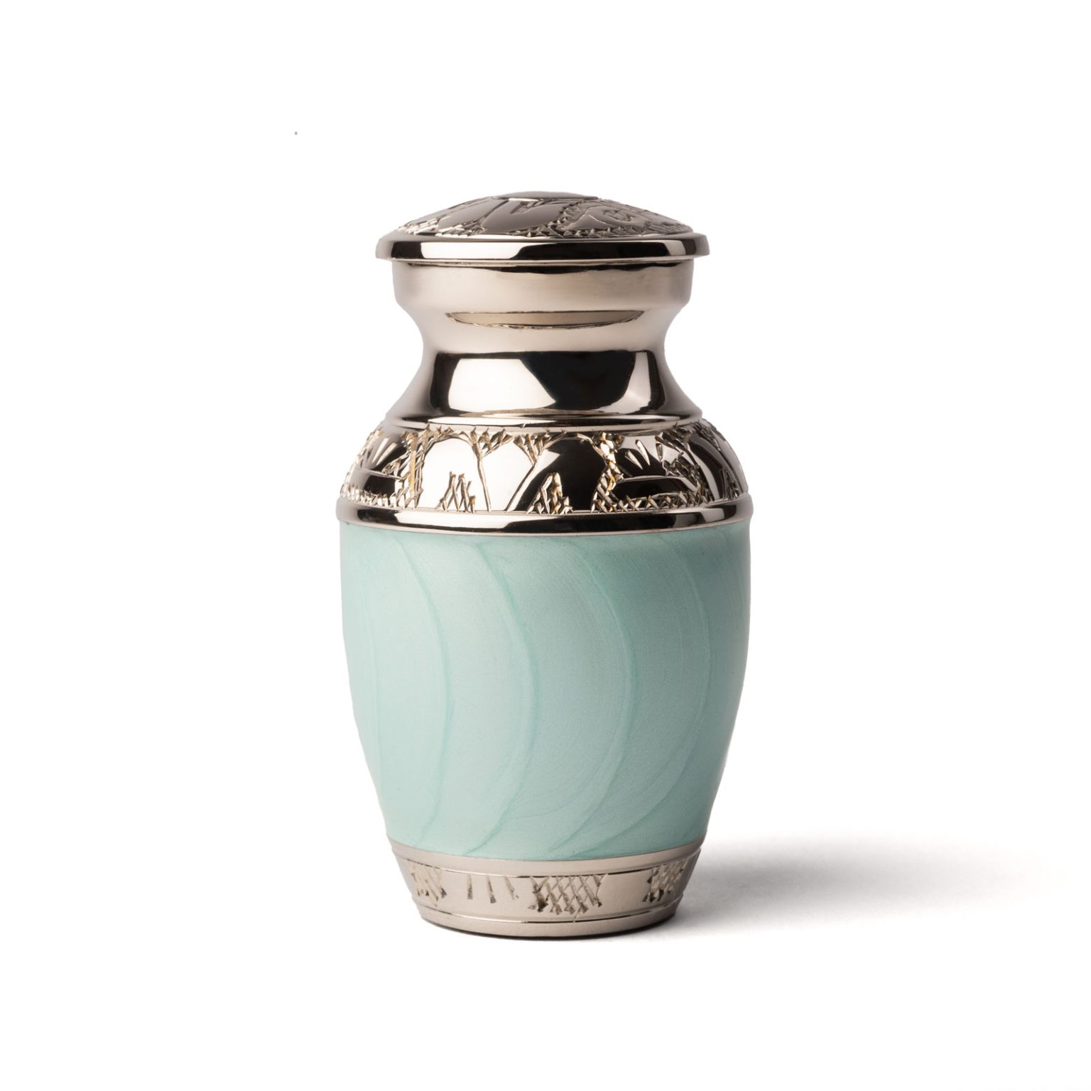 Blue Enamel Metal Urn Mini - Pets In Peace